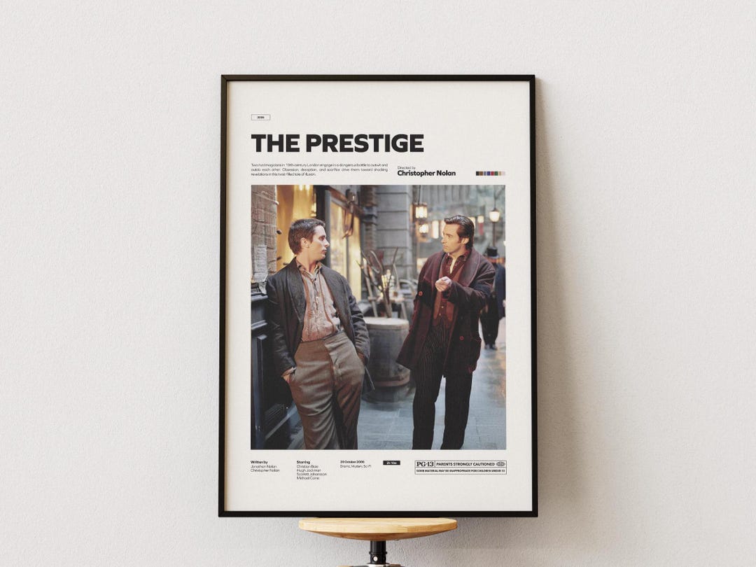 The Prestige Poster, Christian Bale and Hugh Jackman Poster, Christopher Nolan Film the Prestige ...