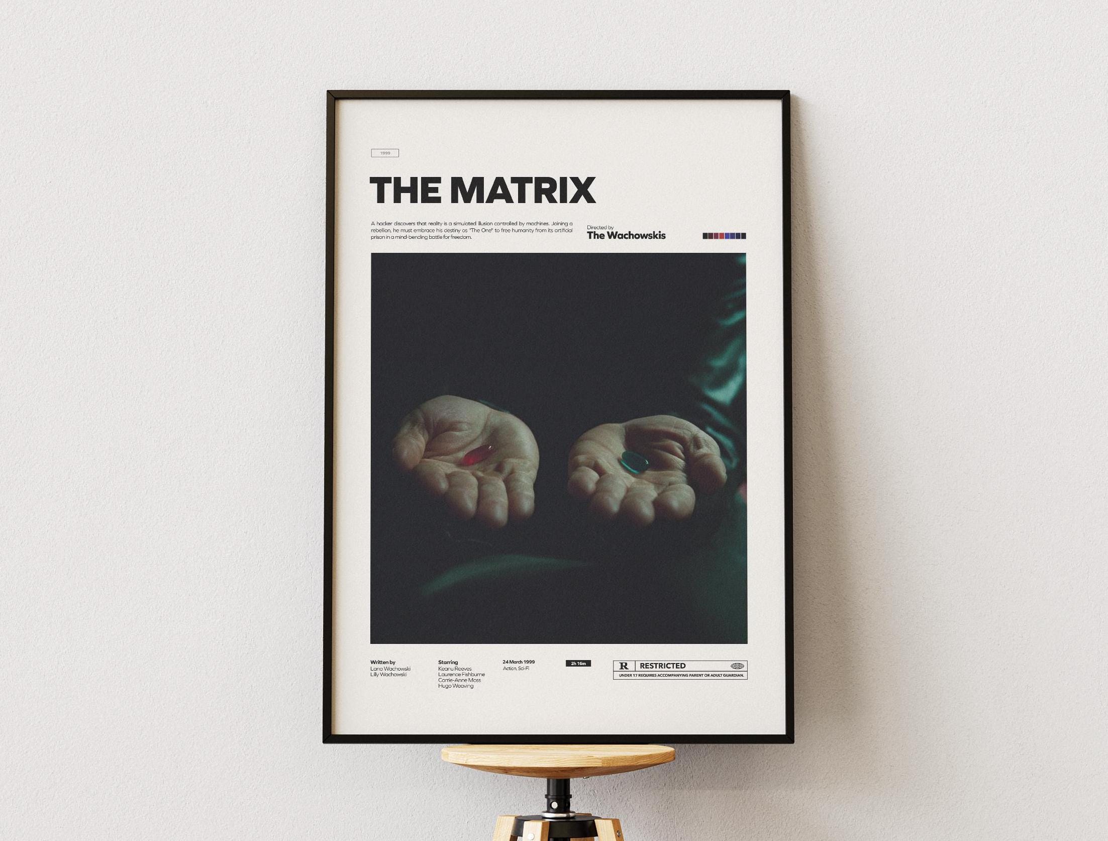 The Matrix Poster, Keanu Reeves and Laurence Fishburne the Pills Poster ...