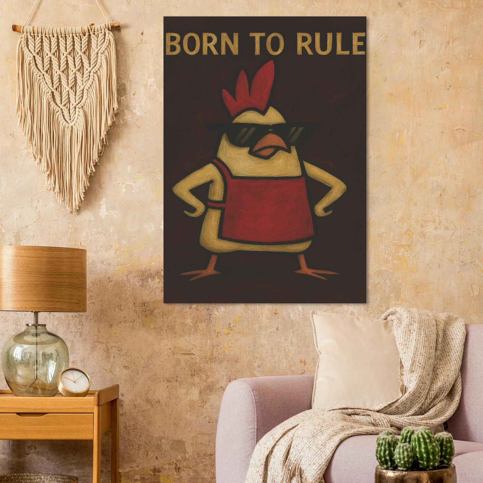 Chicken Art Funny Chicken Poster Cool Chicken Painting Vintage Chicken ...