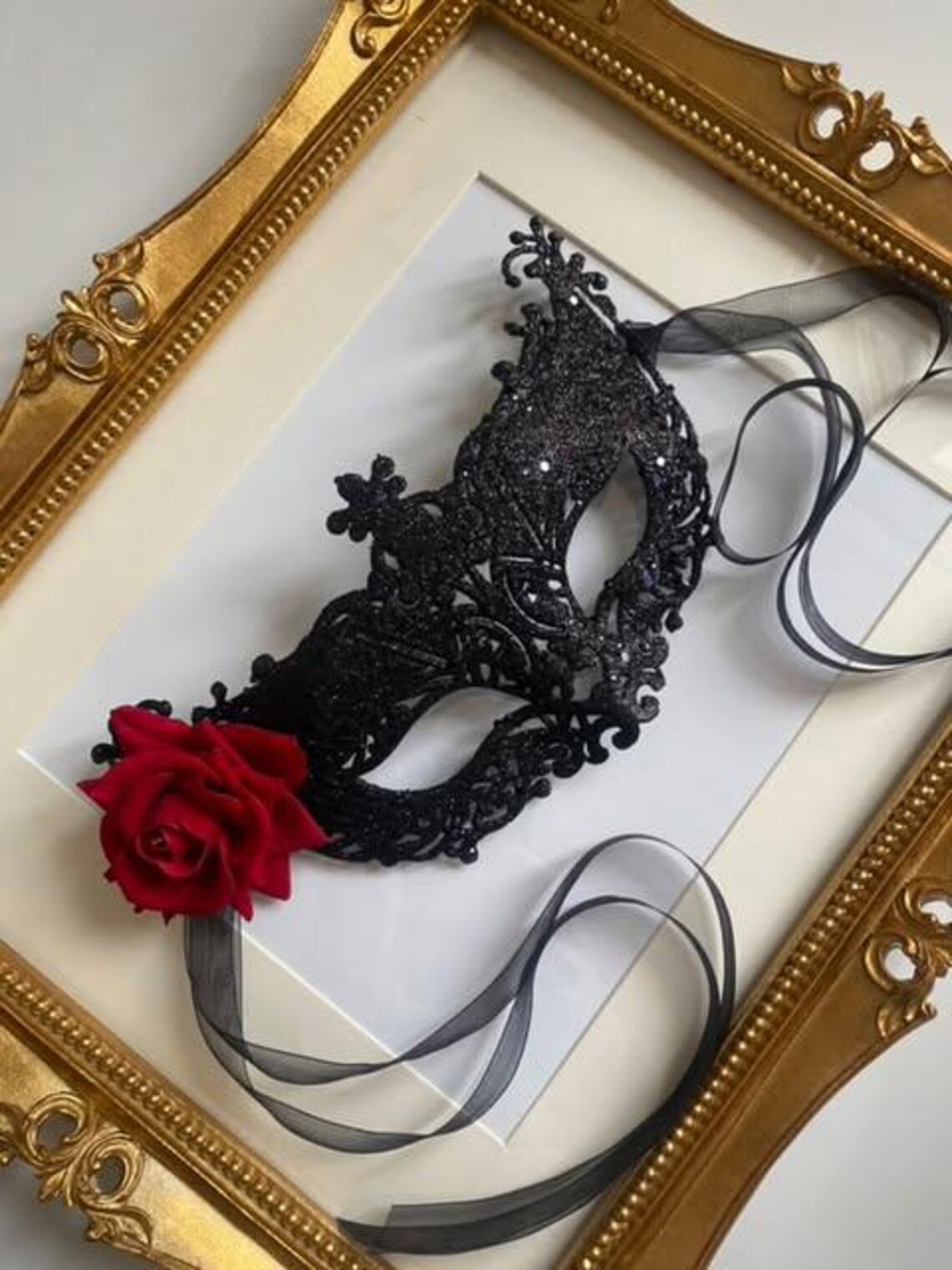 Venetian Black Masquerade Mask Glitter Sparkle Ball Fancy Dress Party ...