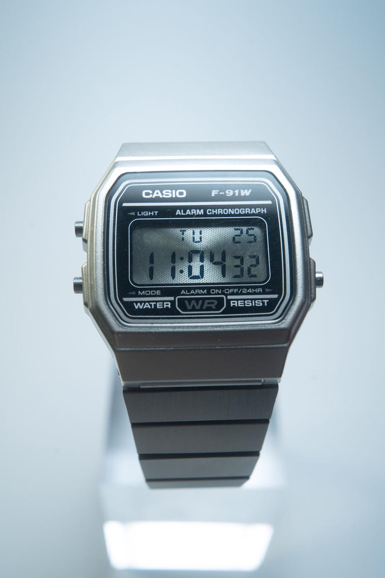 Custom Casio F91W With Metal Mesh Screen With Metel Band - Etsy