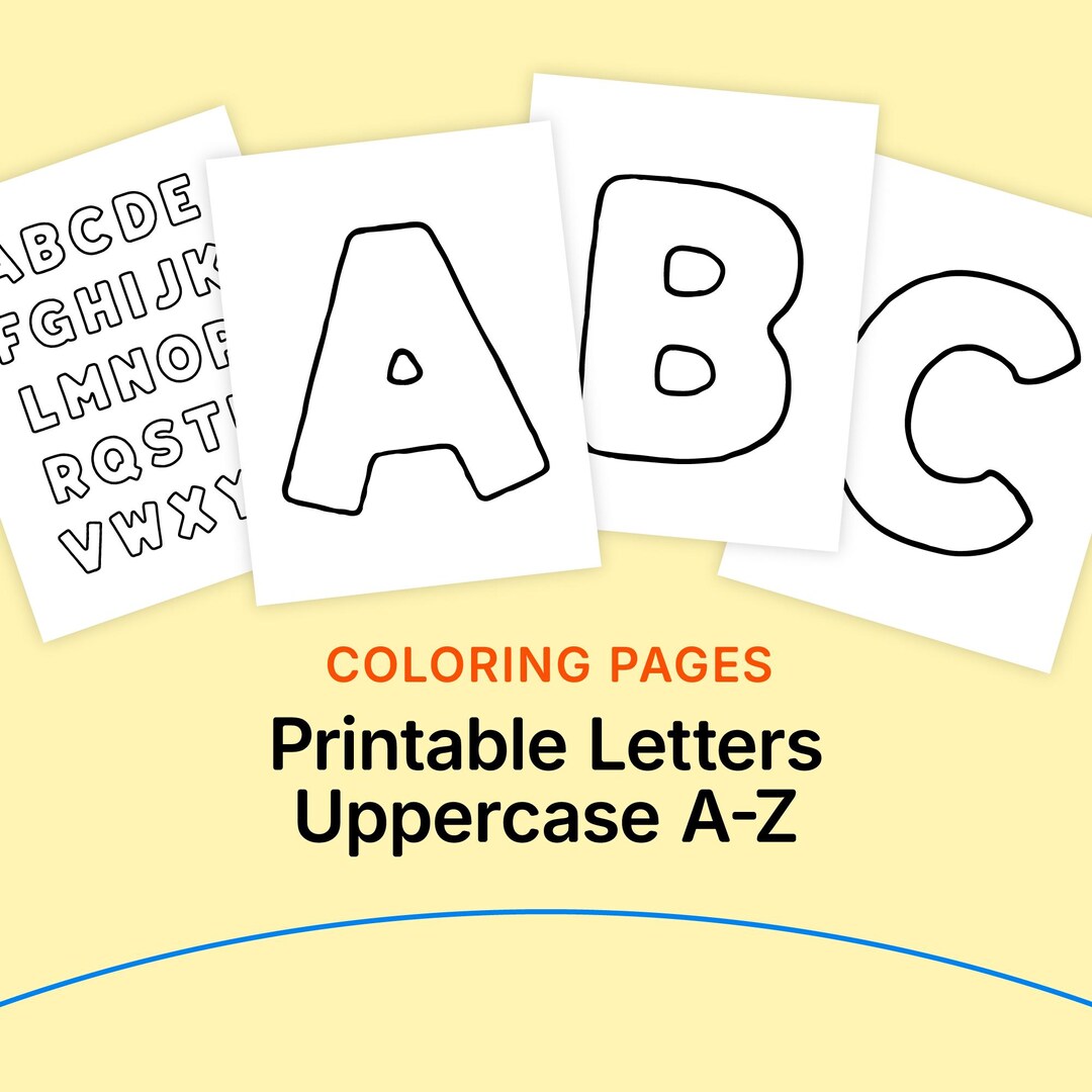 Printable Alphabet Letters Coloring Pages | Uppercase A–Z | Instant ...