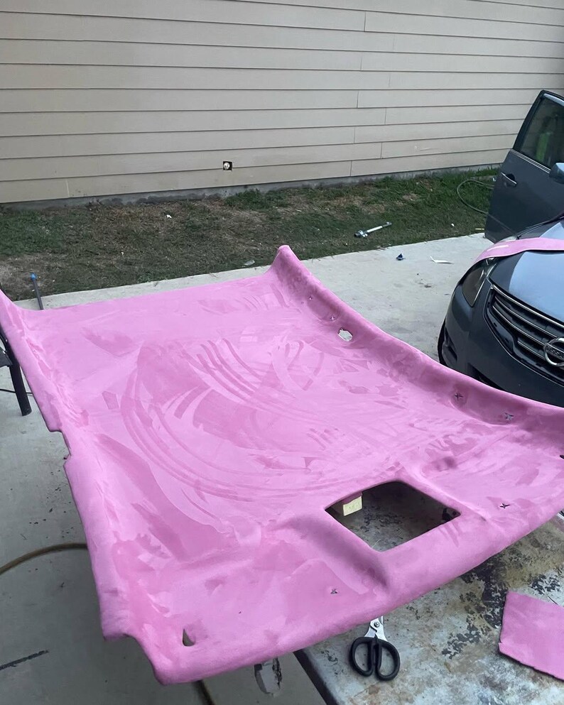 Pink Suede Headliner Fabric: Stretch Foam Back Upholstery - Etsy