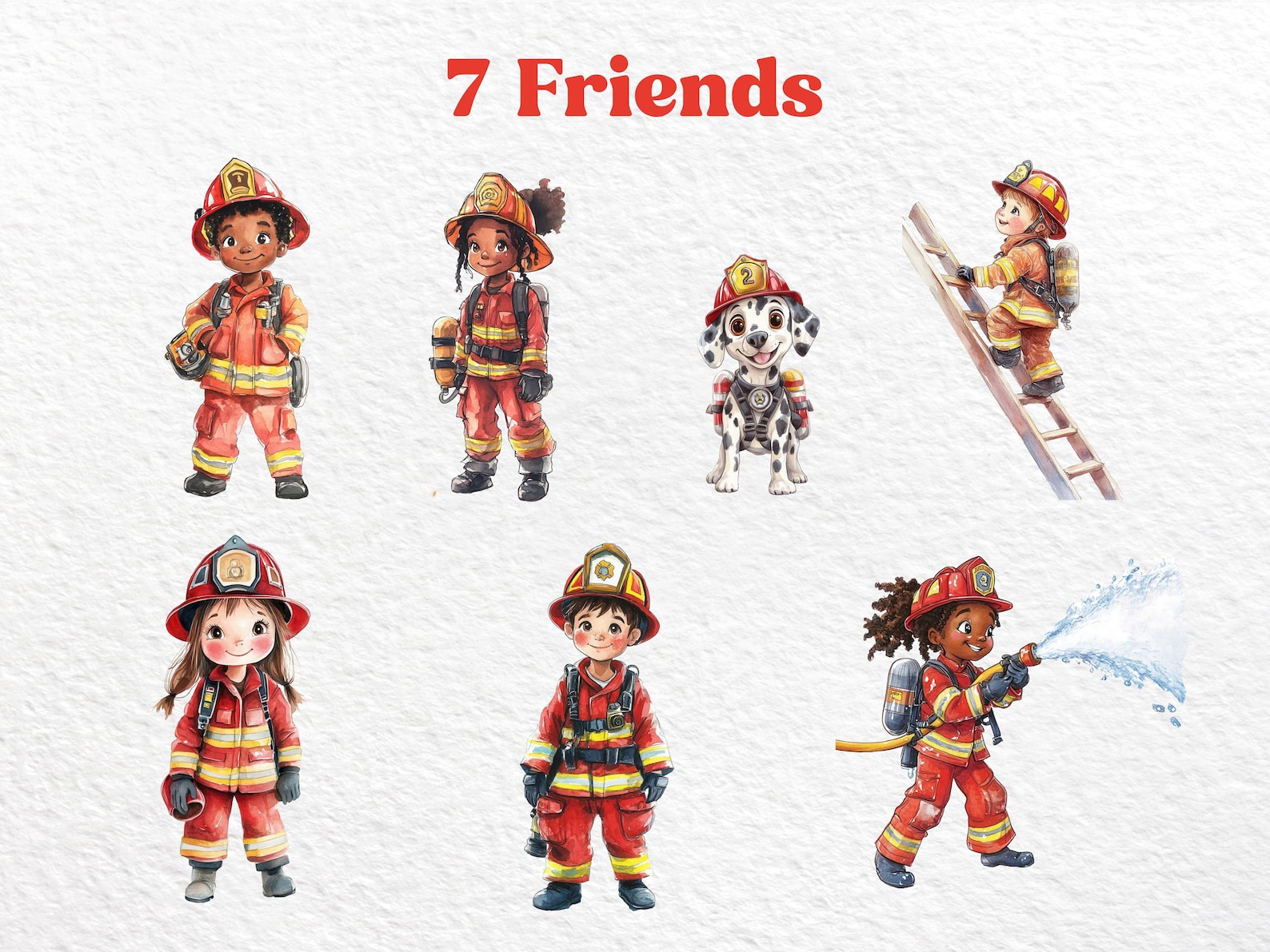 Cute Girl Firefighter Clipart PNG, Fireman Occupation Graphics, Digital ...