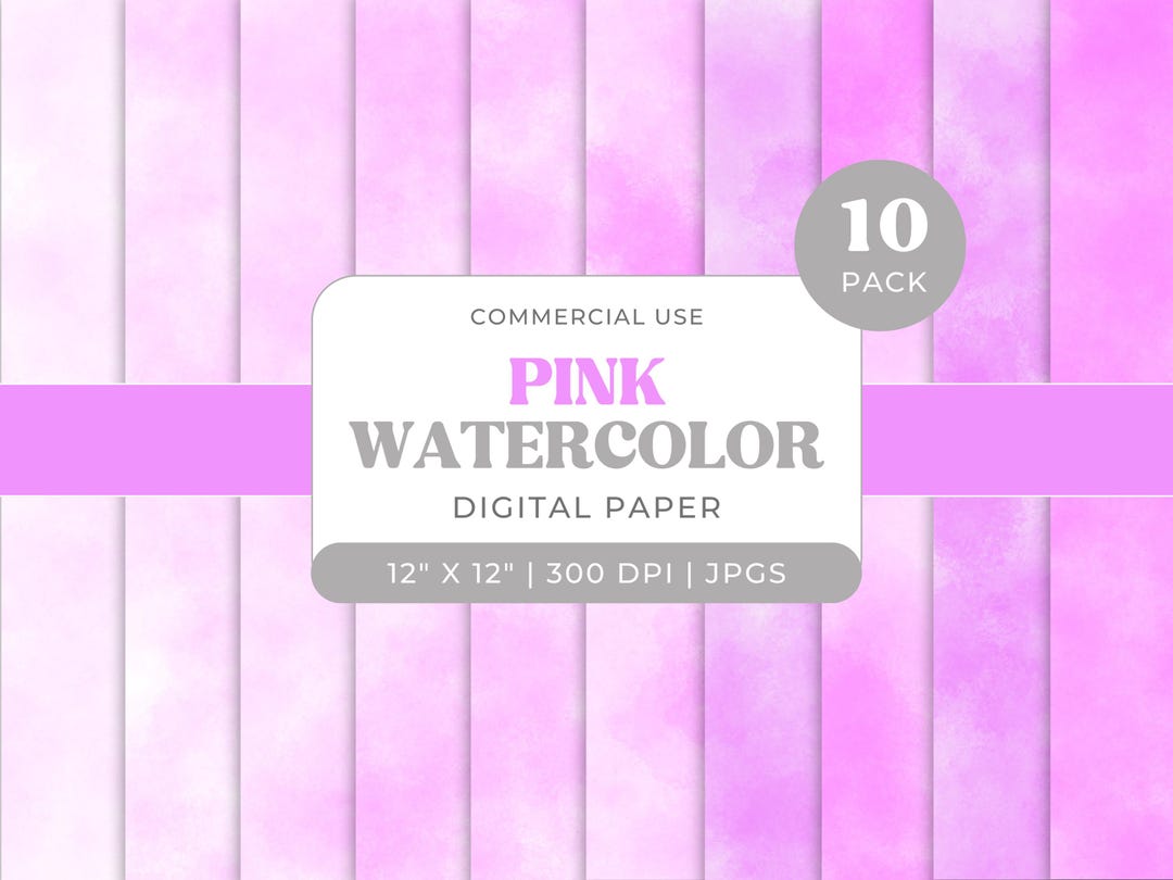 Pink Watercolor Digital Paper, Abstract Backgrounds, Printable ...