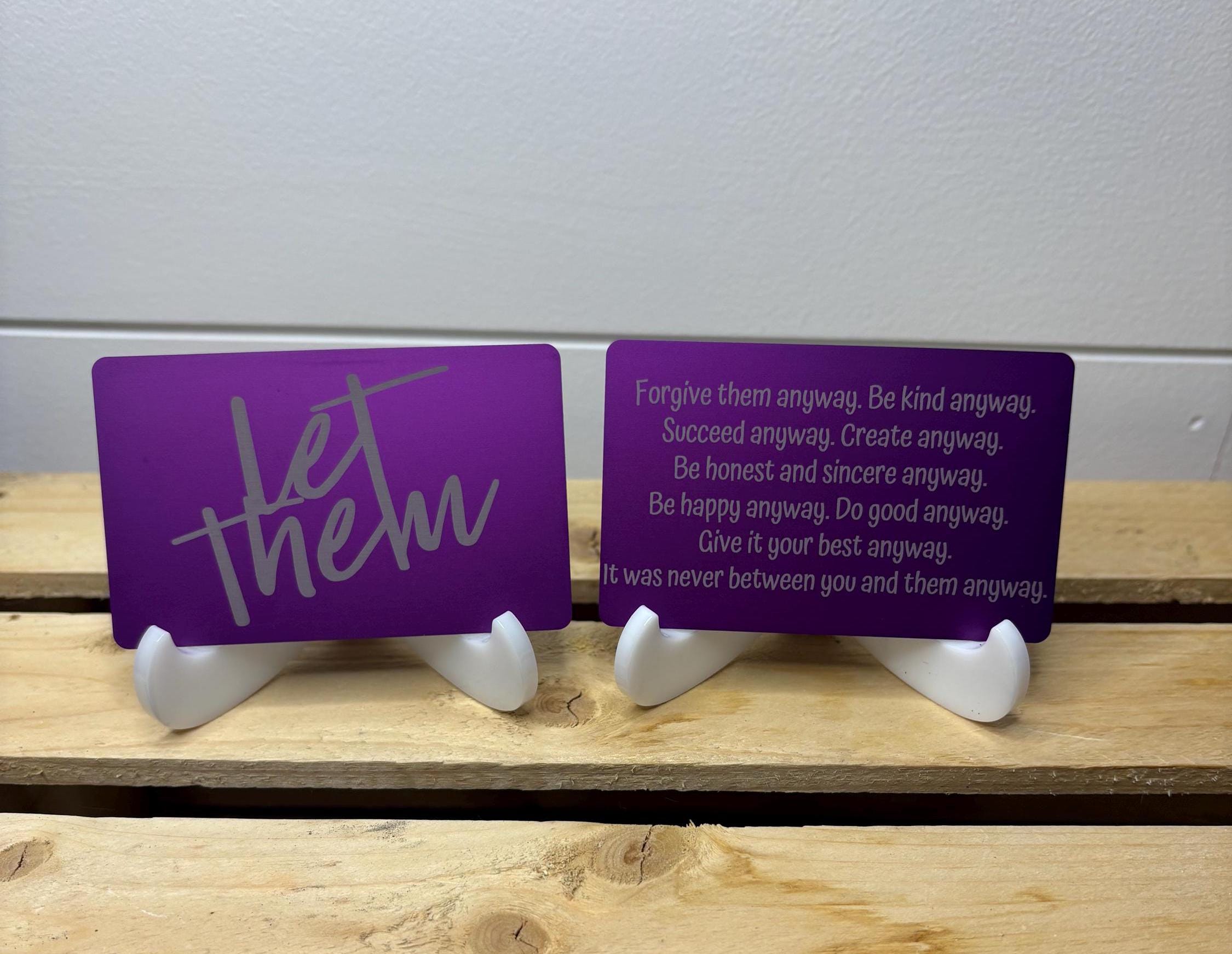 Engraved Aluminum Wallet Card | "let Them" Inspirational Mantra - Etsy