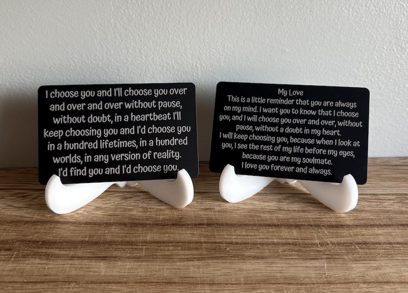 Engraved Aluminum Love Note Wallet Card | Anniversary Gift - Etsy