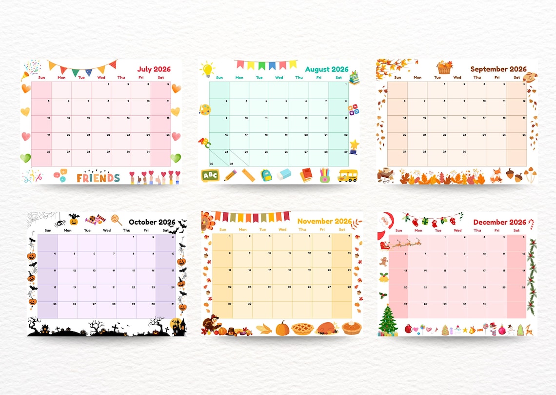 2026 Pastel Wall Calendar Printable PDF, Editable Canva Planner ...