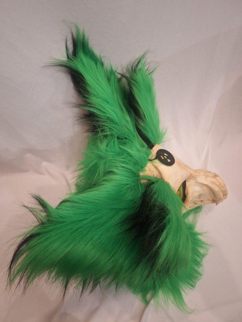 Custom Skulldog Fursuit Head and Paws Set, Green Black Color, Paws with ...