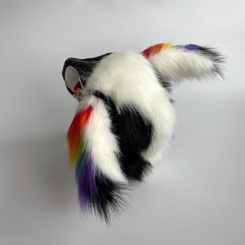 Colorful Furry Raptor Mask, Custom Fursuit Head With Adjustable Fit ...