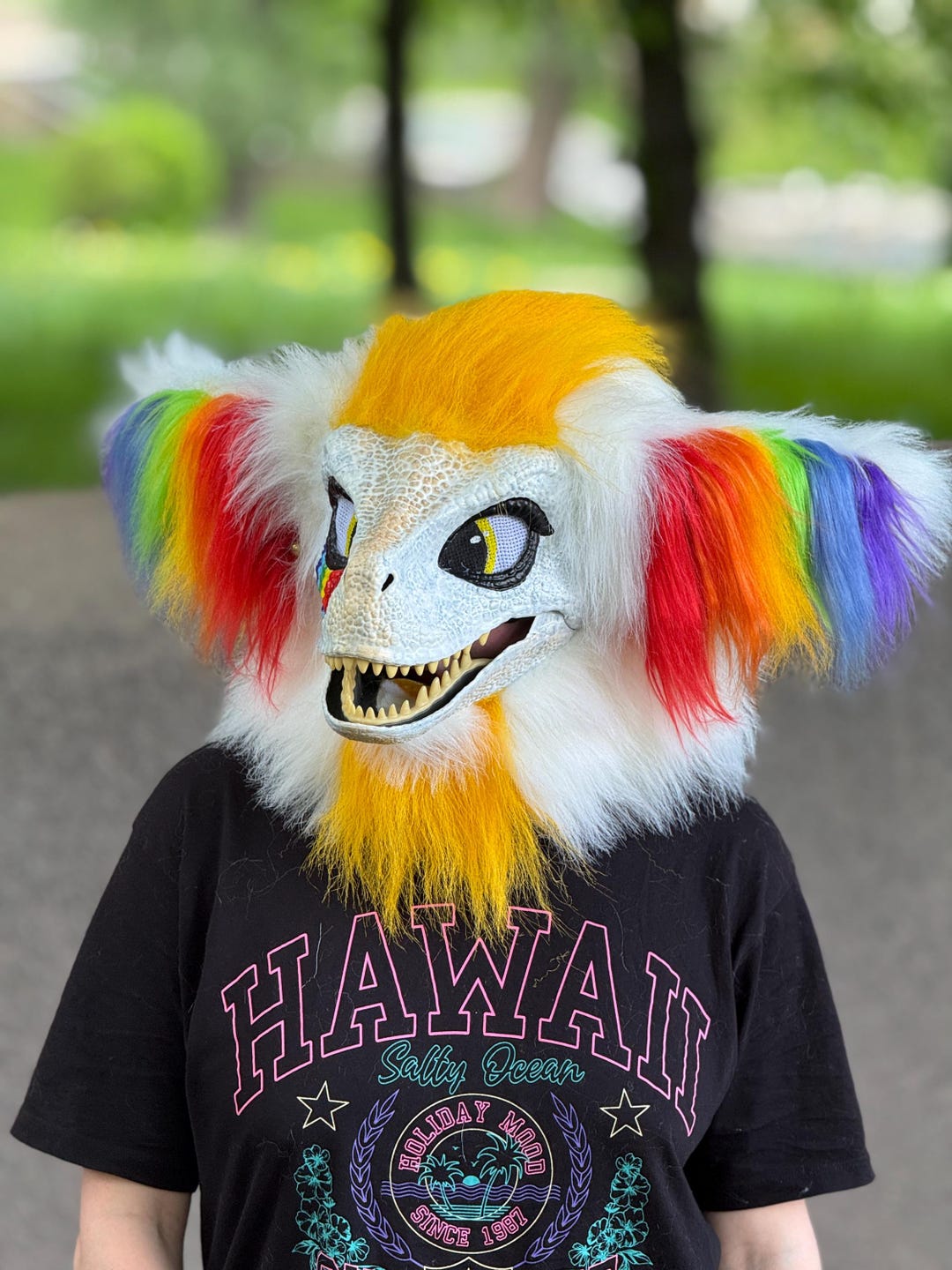 Rainbow Pride Fursuit Head Premade | Custom Dino Raptor Mask | LGBTQ ...