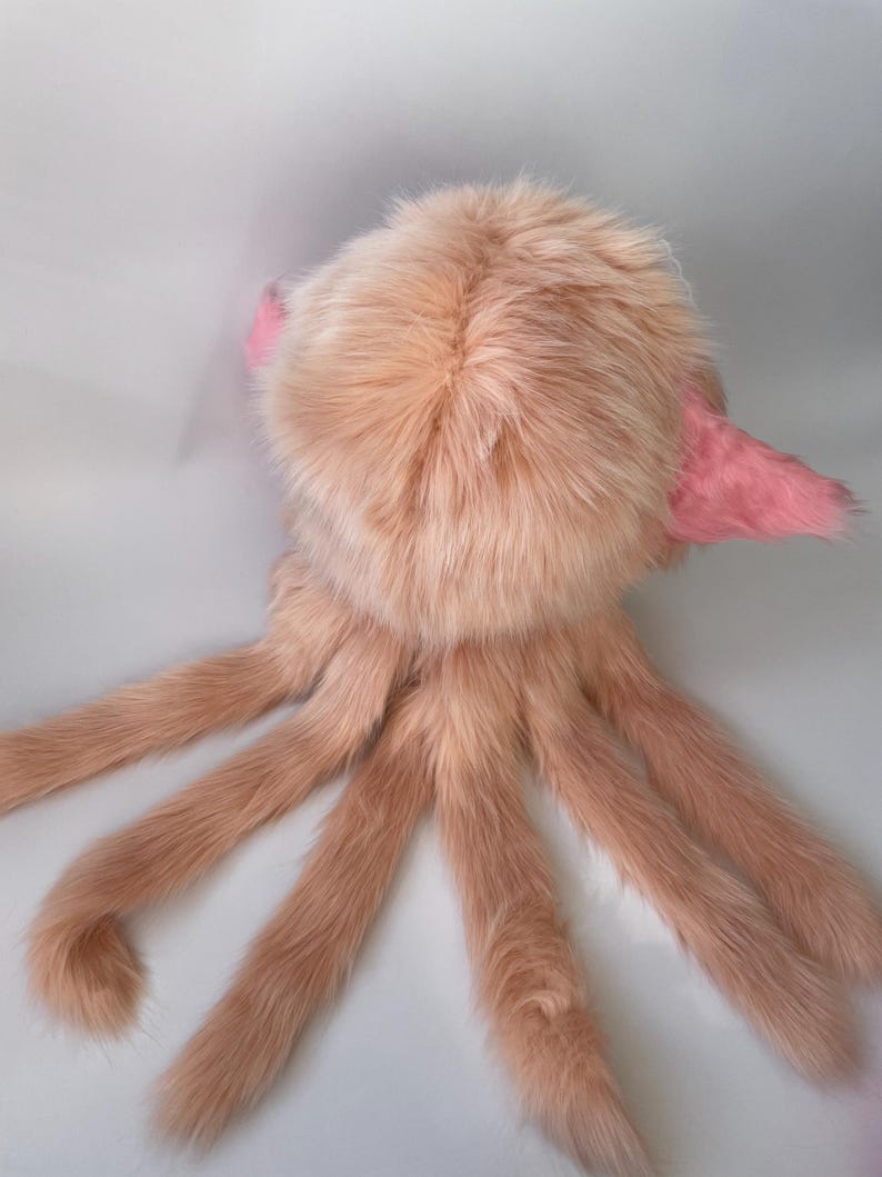 Light Pink Kemono Fursuit Partial, Premade Furry Mask With Collar, Tail ...