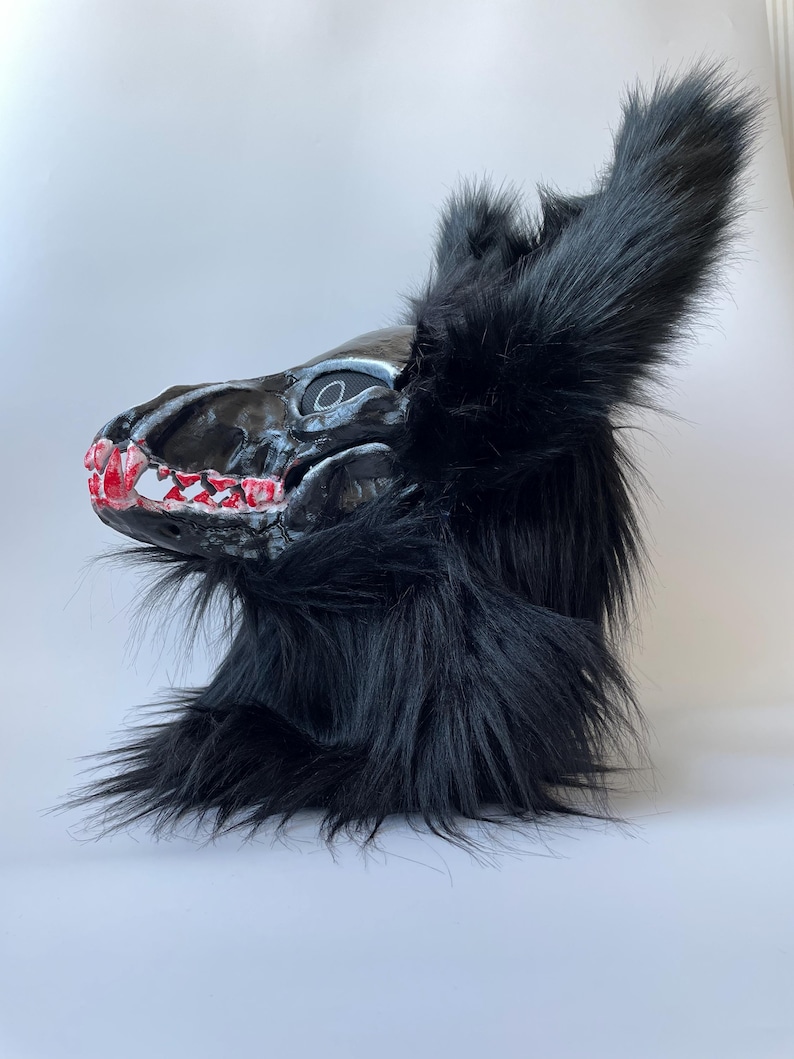 Werewolf Skulldog Fursuit Head With Paws and Tail, Bloody Fangs and ...