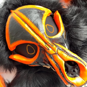 Scary Skulldog Fursuit Set With Movable Jaw, Black Orange Wendigo Head ...