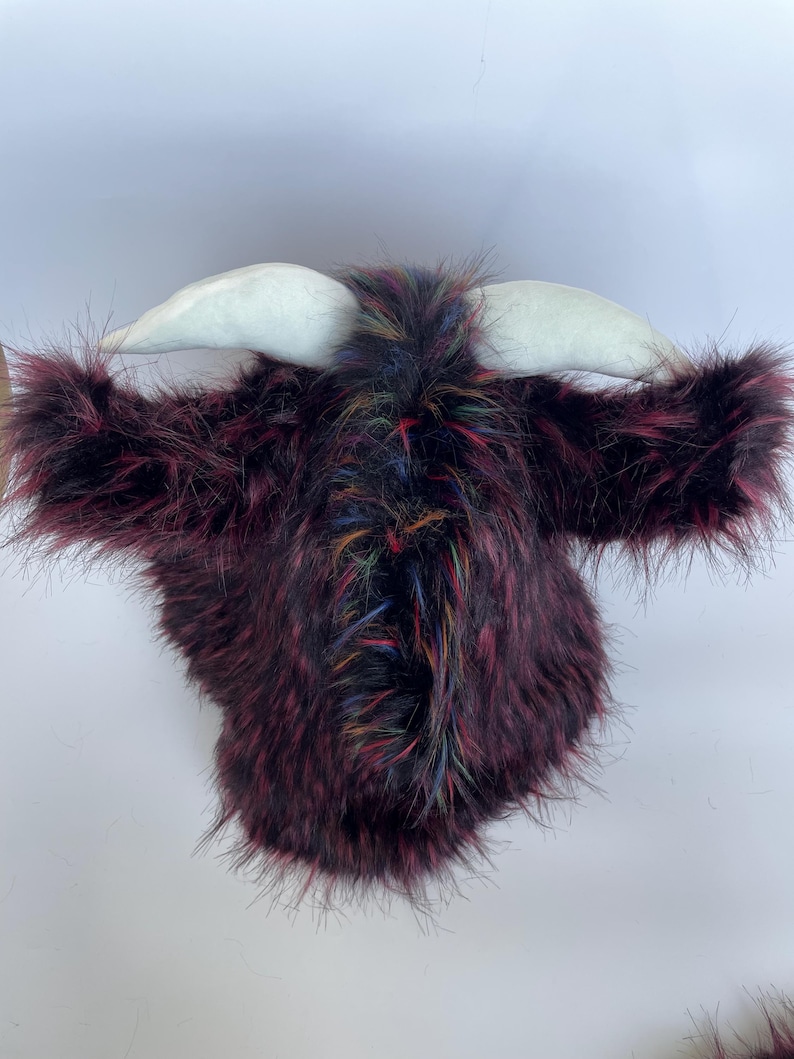 Dark Purple Dino Fursuit Head Premade With 4 Ears | Horns | Movable Jaw ...