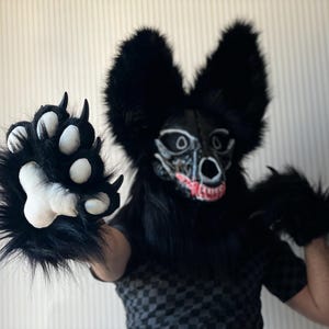 Scary Skulldog Fursuit Set, Premade Head, Paws With Claws, and Tail ...