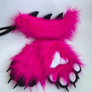 Pink and Black Raptor Fursuit Set With Movable Jaw, Fursuit Partial ...