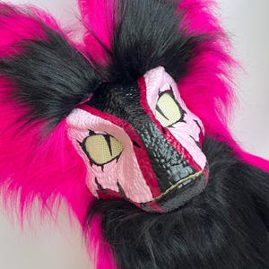 Pink and Black Raptor Fursuit Set With Movable Jaw, Fursuit Partial ...