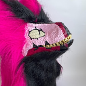 Pink and Black Raptor Fursuit Set With Movable Jaw, Fursuit Partial ...