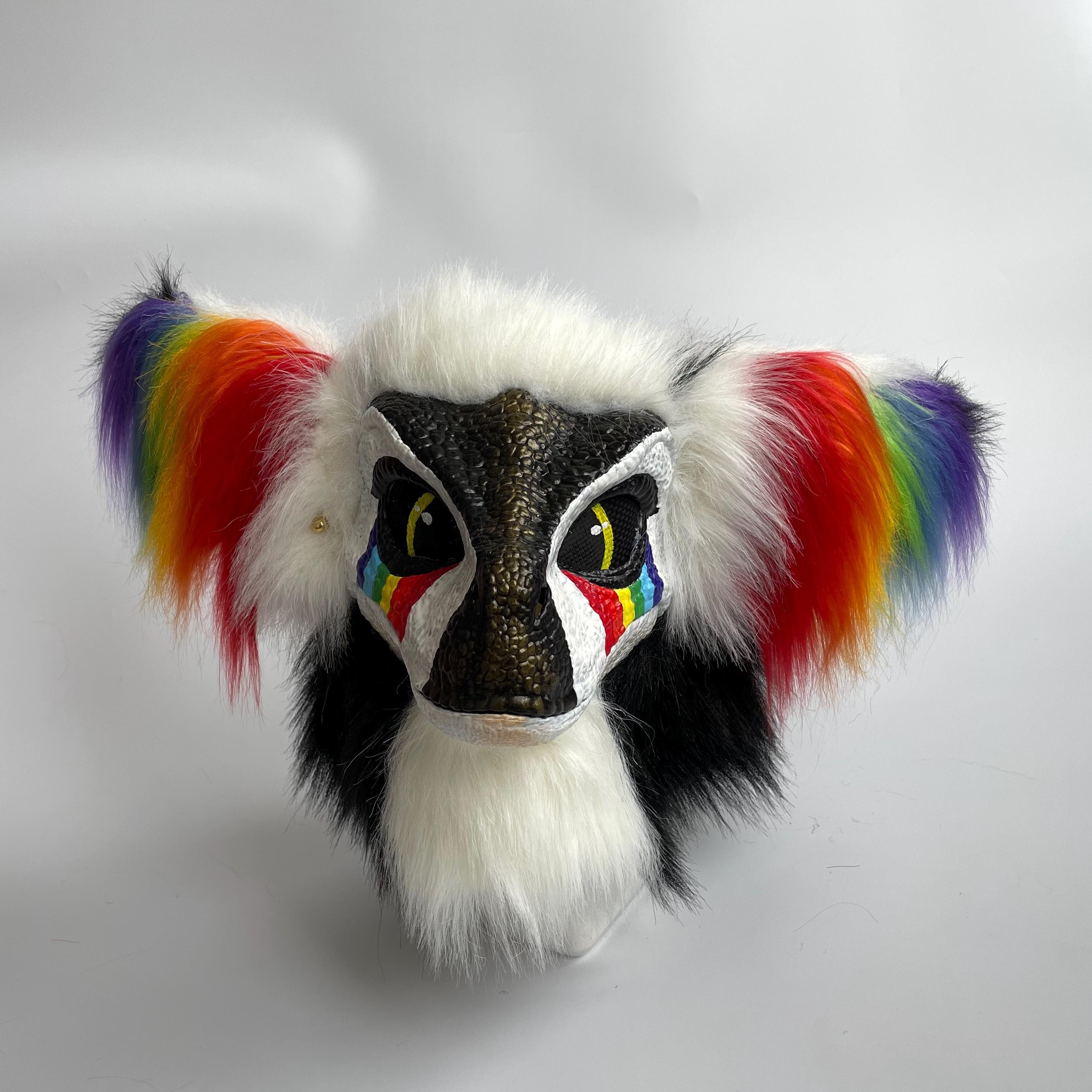 Colorful Furry Raptor Mask, Custom Fursuit Head With Adjustable Fit ...