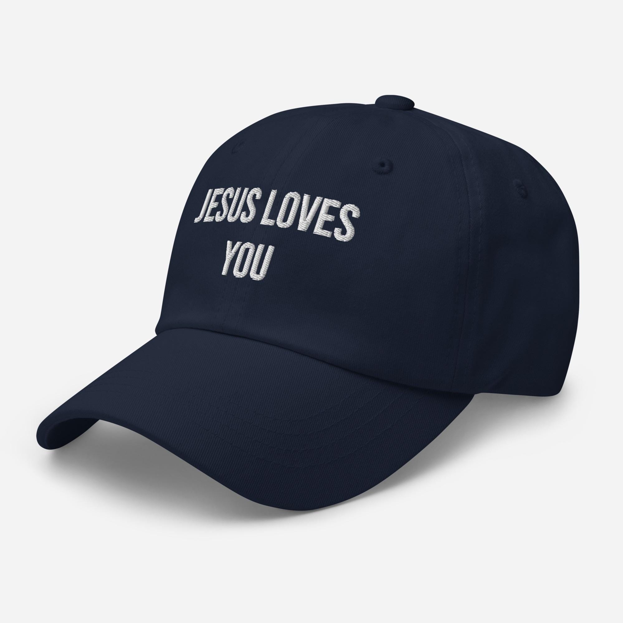 Jesus Loves You Embroidered Baseball Cap: Christian Dad Hat - Etsy