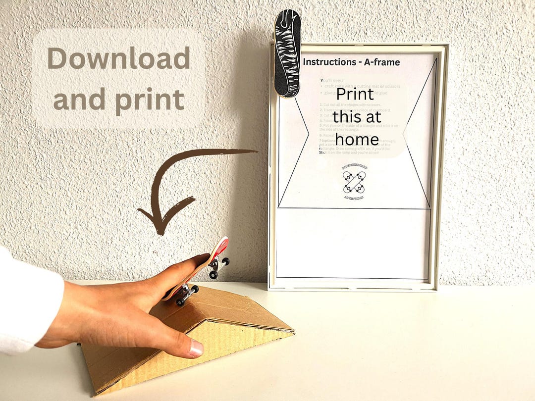 DIY Fingerboard A-frame Template – Printable Mini Skatepark Obstacle ...