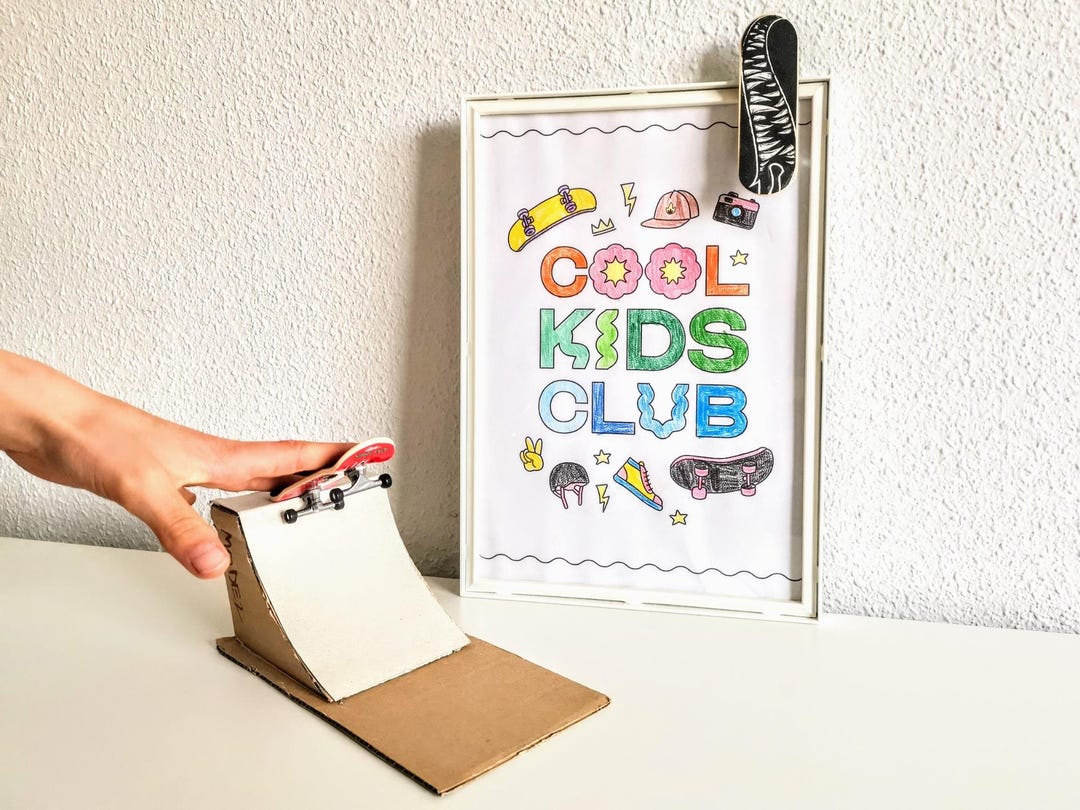 DIY Fingerboard Ramp Template, Printable Mini Skate Ramp, Kids Craft ...