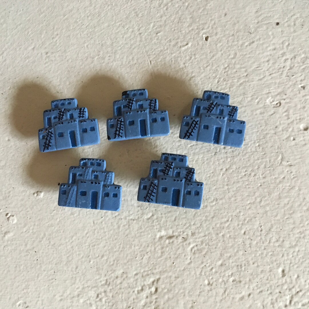 Vintage Blue Hopi Village Adobe BUTTON COVERS - Etsy