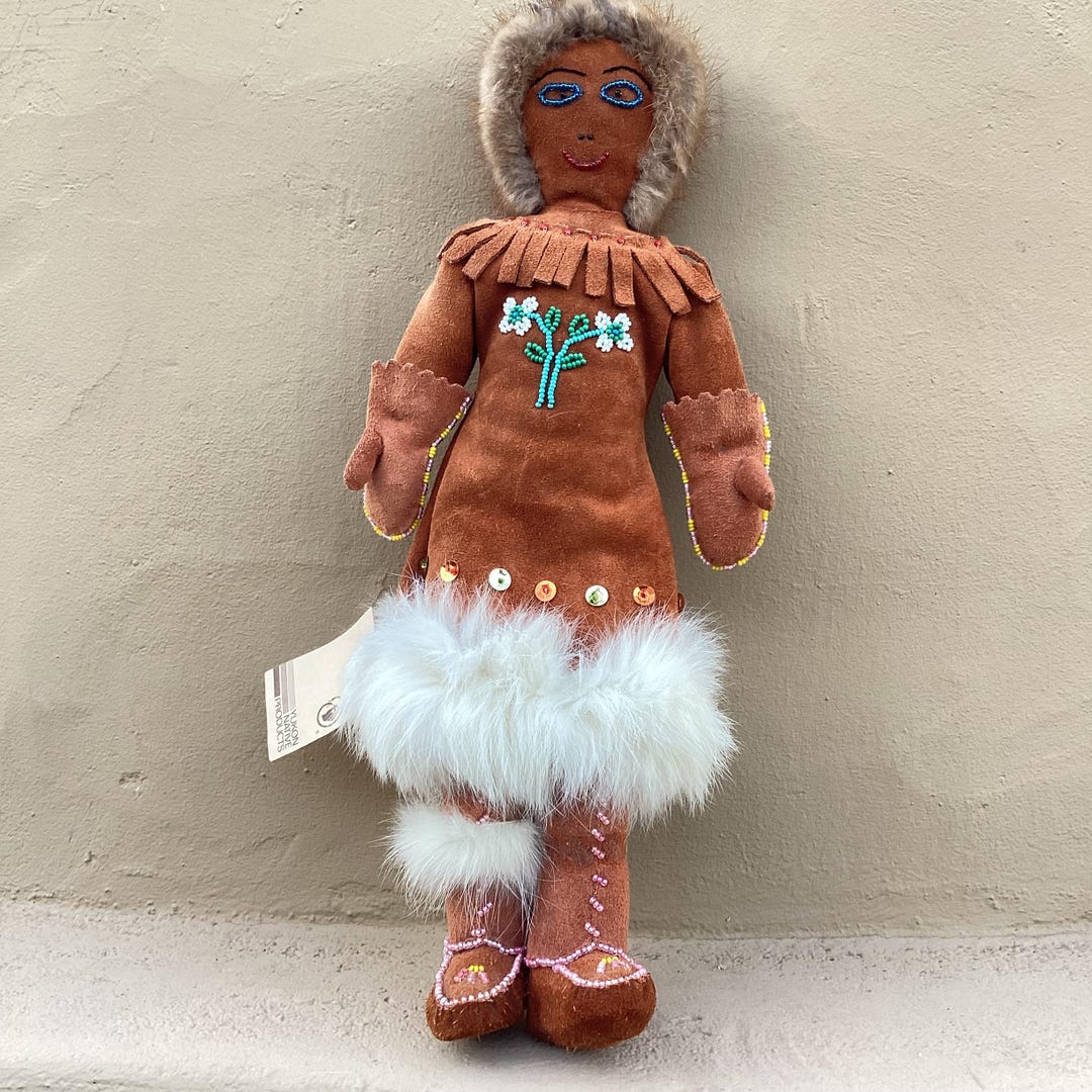 VINTAGE INUIT DOLL Alaskan Dolls Native Traditional Doll Fur and ...