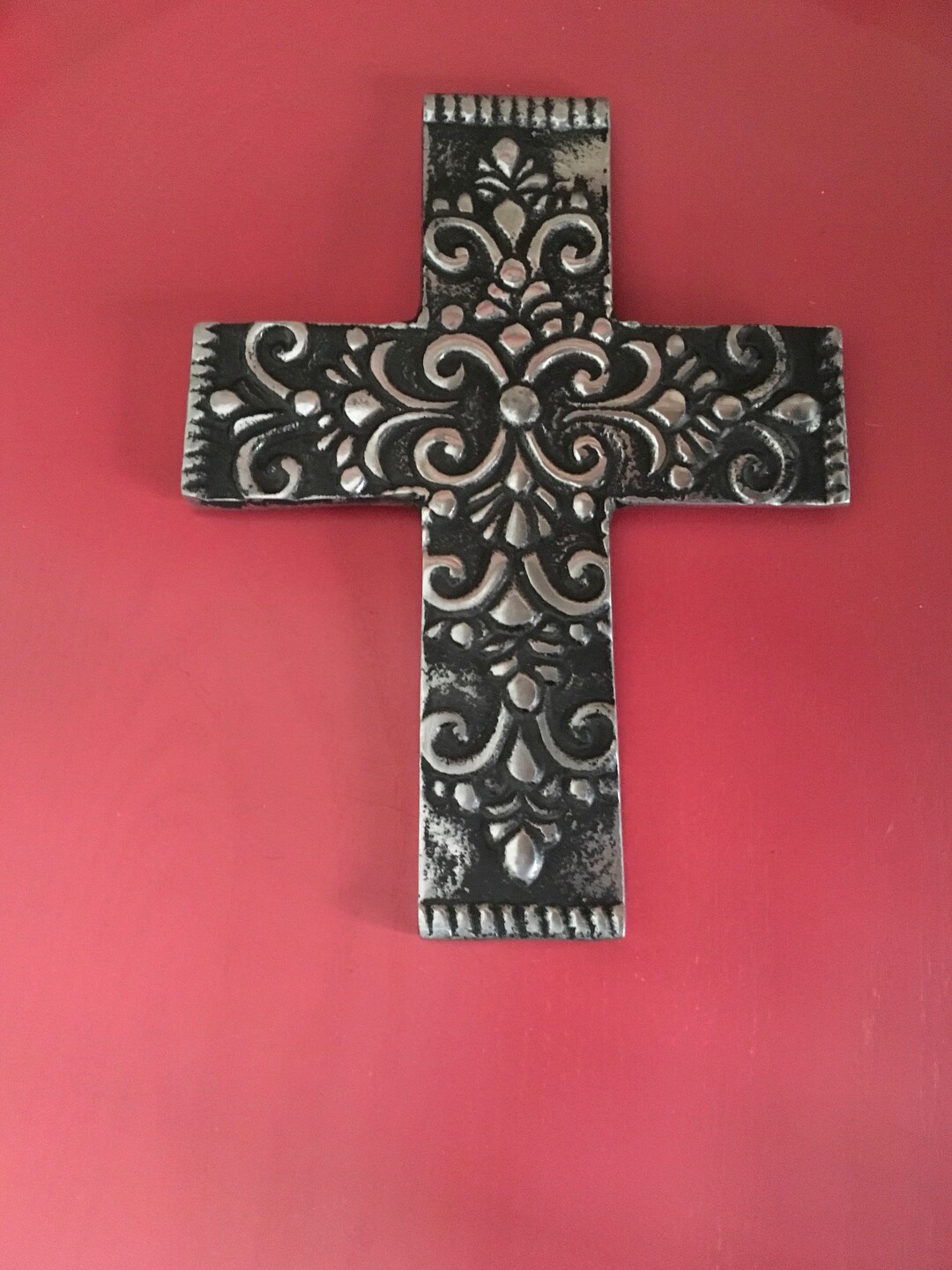 Vintage Metal Scroll Cross Made in India - Etsy