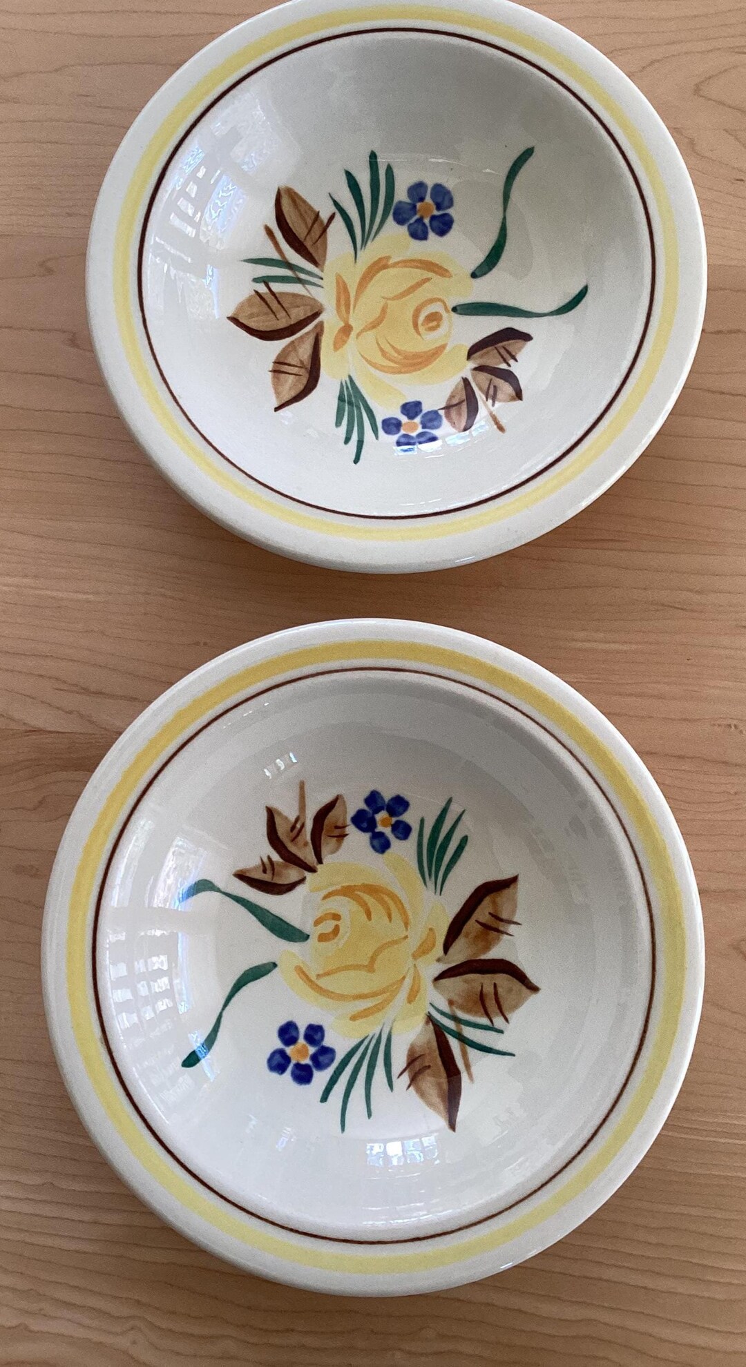 VINTAGE RED WING Pottery “picardy” Bowls Set of 2 Mid Century - Etsy