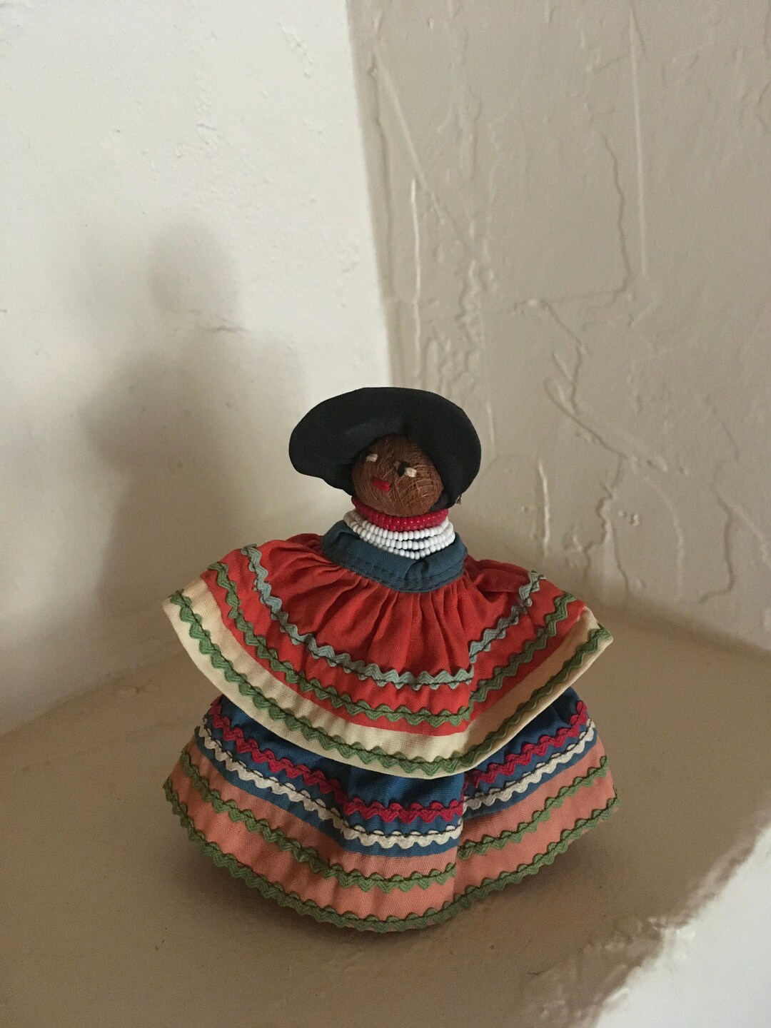 VINTAGE SEMINOLE Doll Palmetto Miccosukee Fiber Hand Made Ehnic Cloth ...