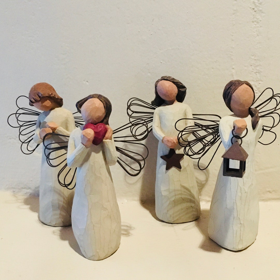VINTAGE WILLOW TREE Angels Set of 4 Light Hope Healing Heart - Etsy