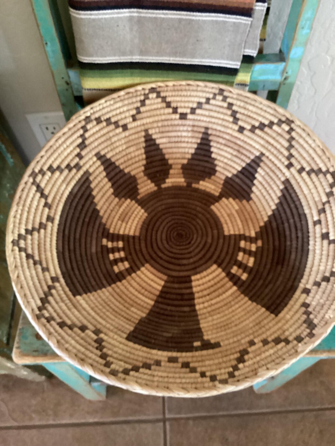 Vintage Native American Hand Coiled WOVEN Basket OLD WEST Southwest - Etsy