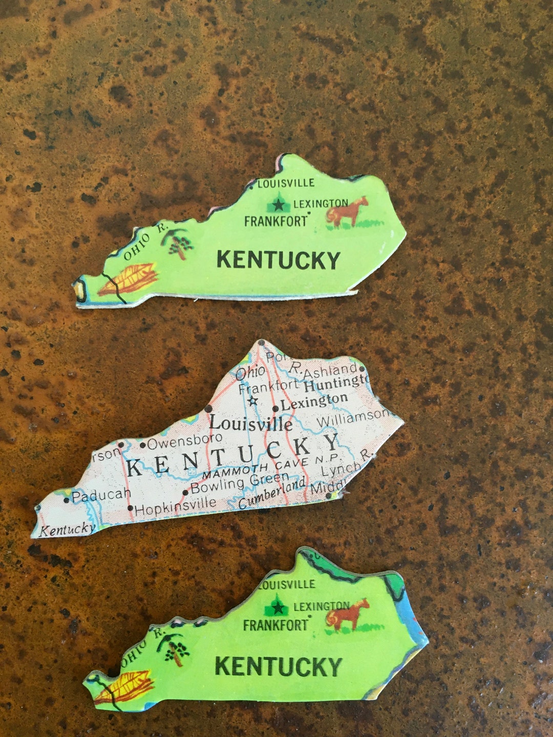 KENTUCKY Vintage Puzzle Pieces- Set of 3 - Etsy