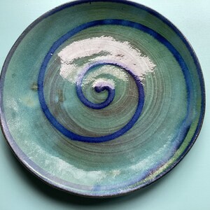 Vintage Whimsical EARTHWORKS BARBADOS Ceramic Swirls Blue Green ...