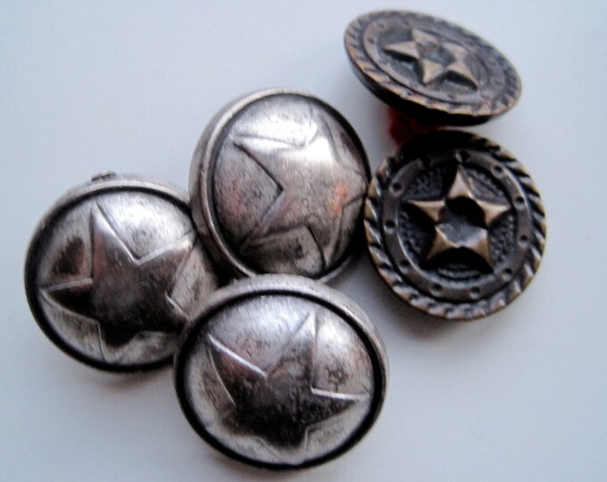 OLD WEST TEXAS Star Buttons Set of 5 - Etsy
