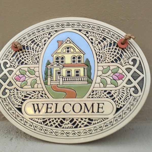 Ceramic Welcome Sign - Etsy UK