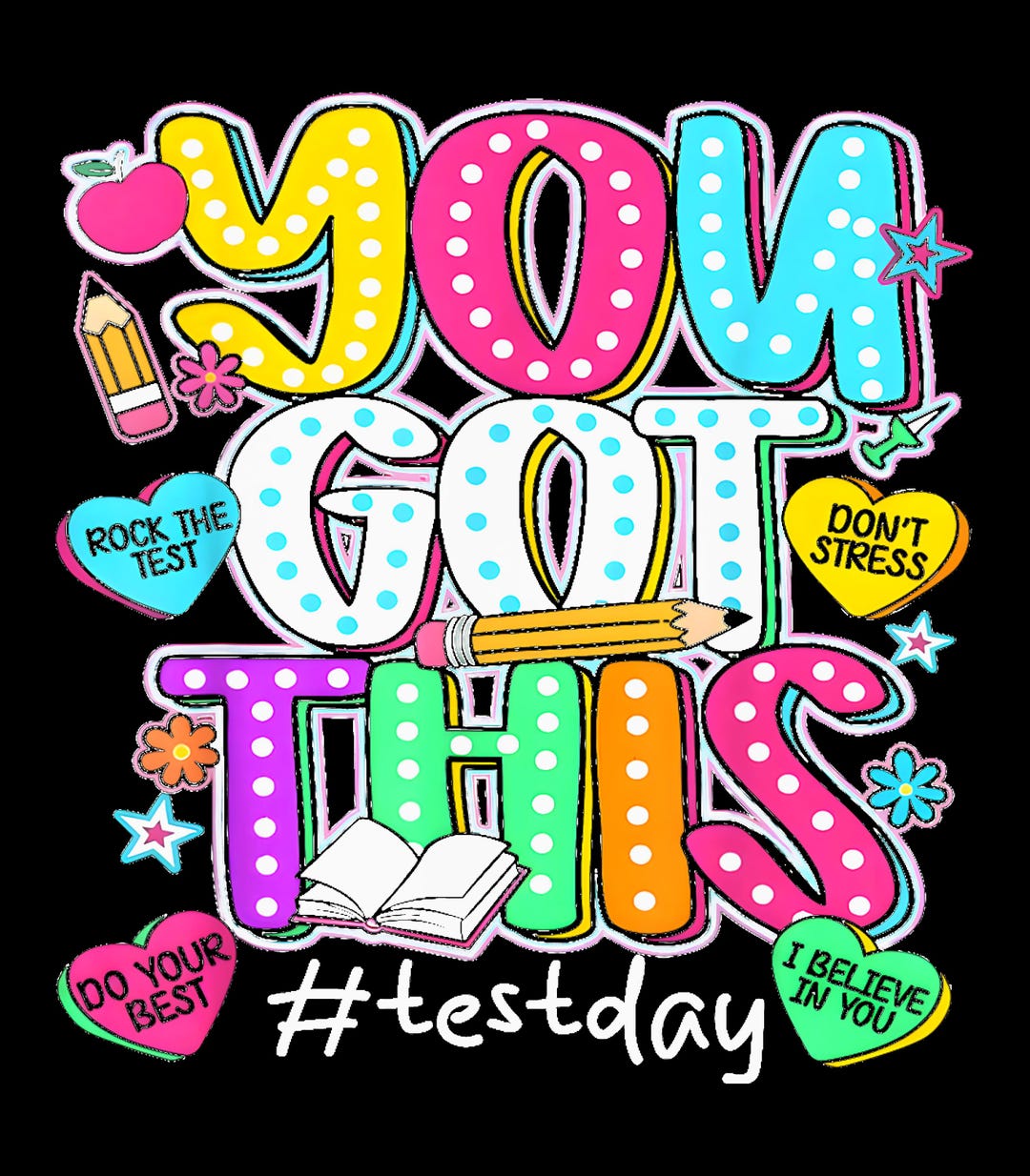 State Testing Day Motivational Teacher Groovy You Got This Png, Teacher ...