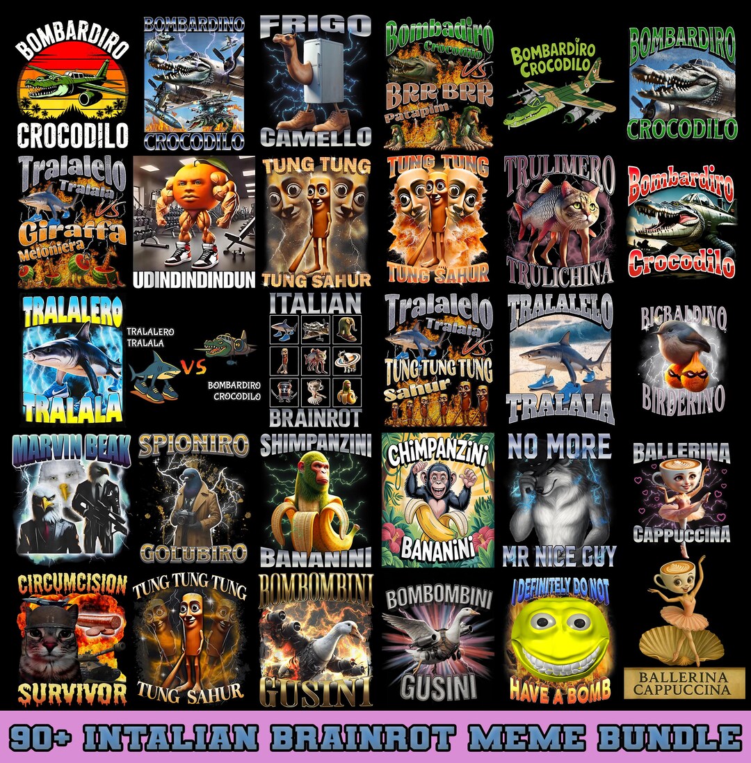 Italian Brainrot Homage Png Bundle, Italian Brainrot Shirt Png ...