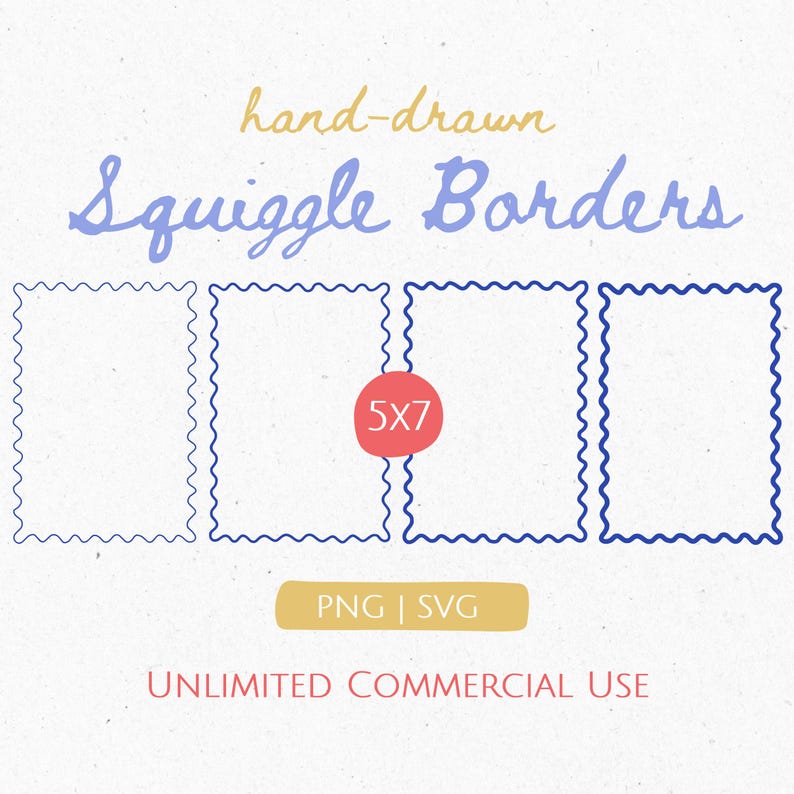 Squiggle Invite Frames SVG & PNG, Handdrawn Wedding Wavy Borders SVG ...