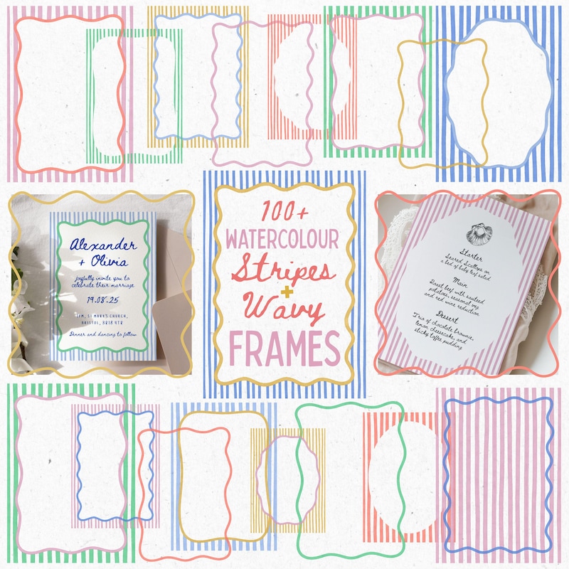 Stripe Frames Svg Bundle - Etsy