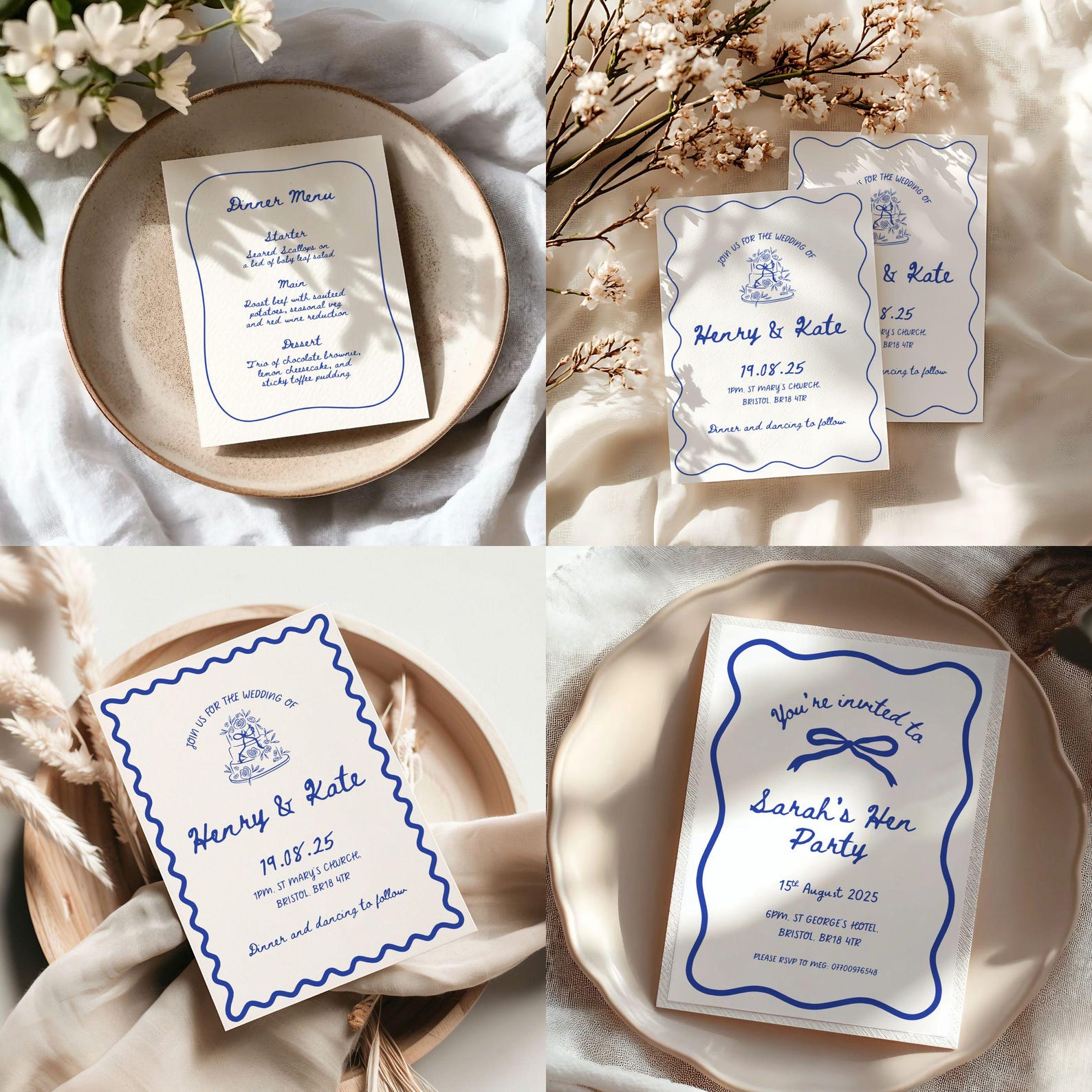 Handdrawn Wavy Frame SVG Bundle, Handdrawn Wedding Wavy Border ...