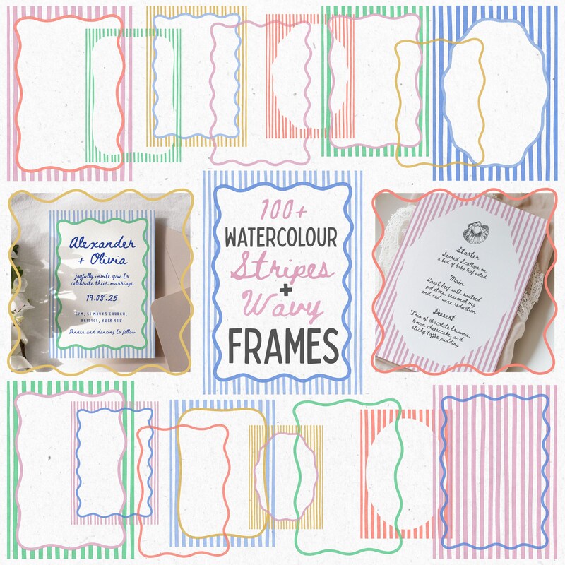 Stripe Doodle Frames - Etsy