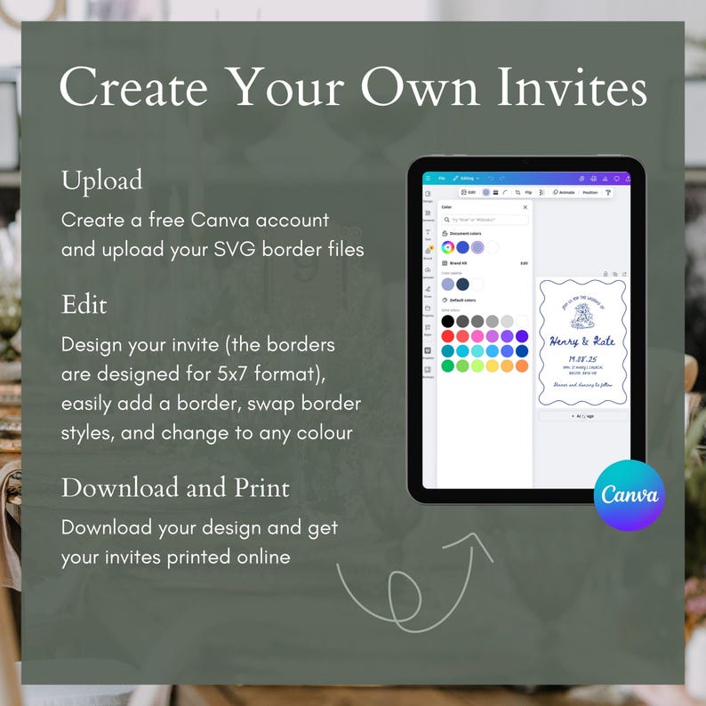 Squiggle Invite Frames SVG & PNG, Handdrawn Wedding Wavy Borders SVG ...