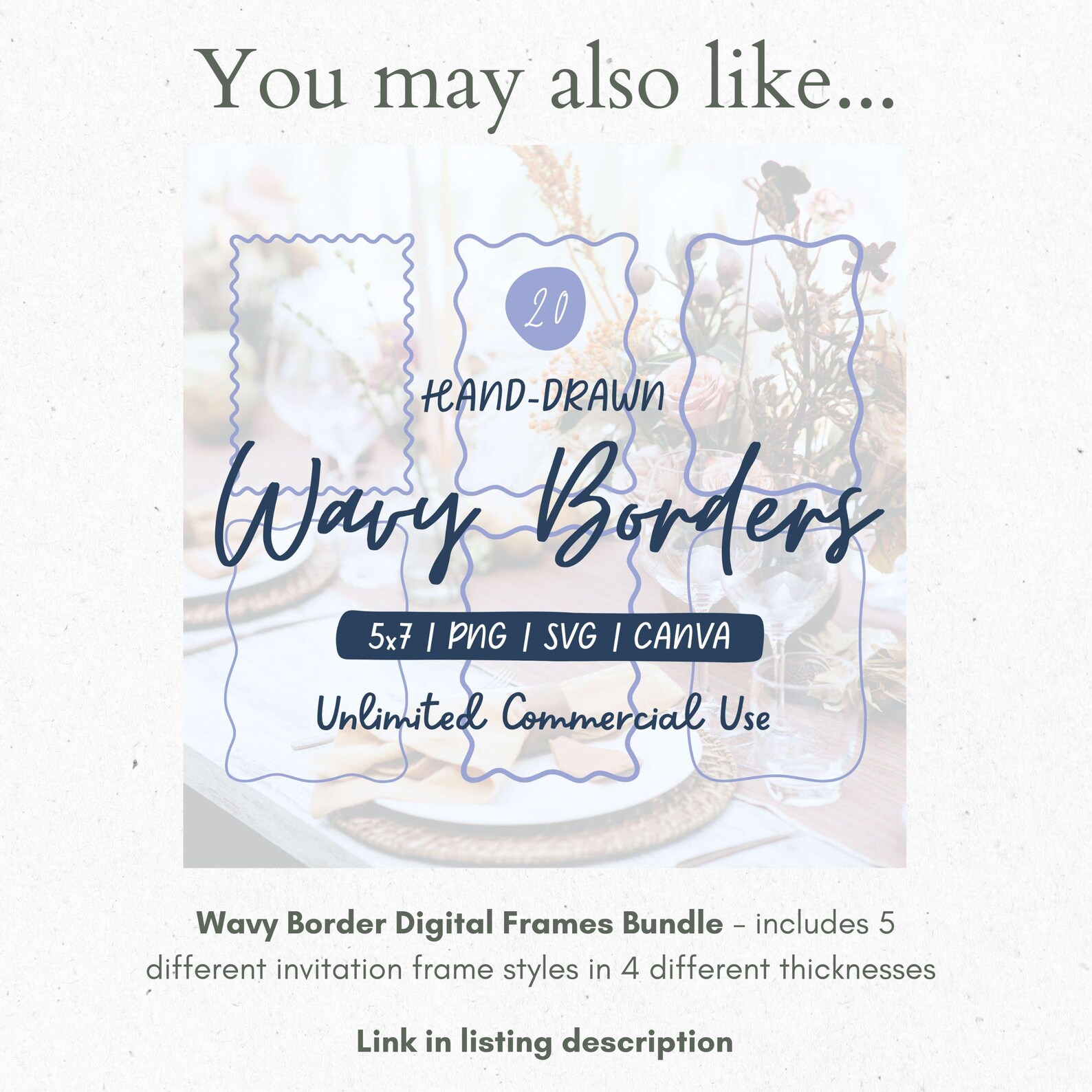 Squiggle Invite Frames SVG & PNG, Handdrawn Wedding Wavy Borders SVG, Wavy Invite Frame Svg ...