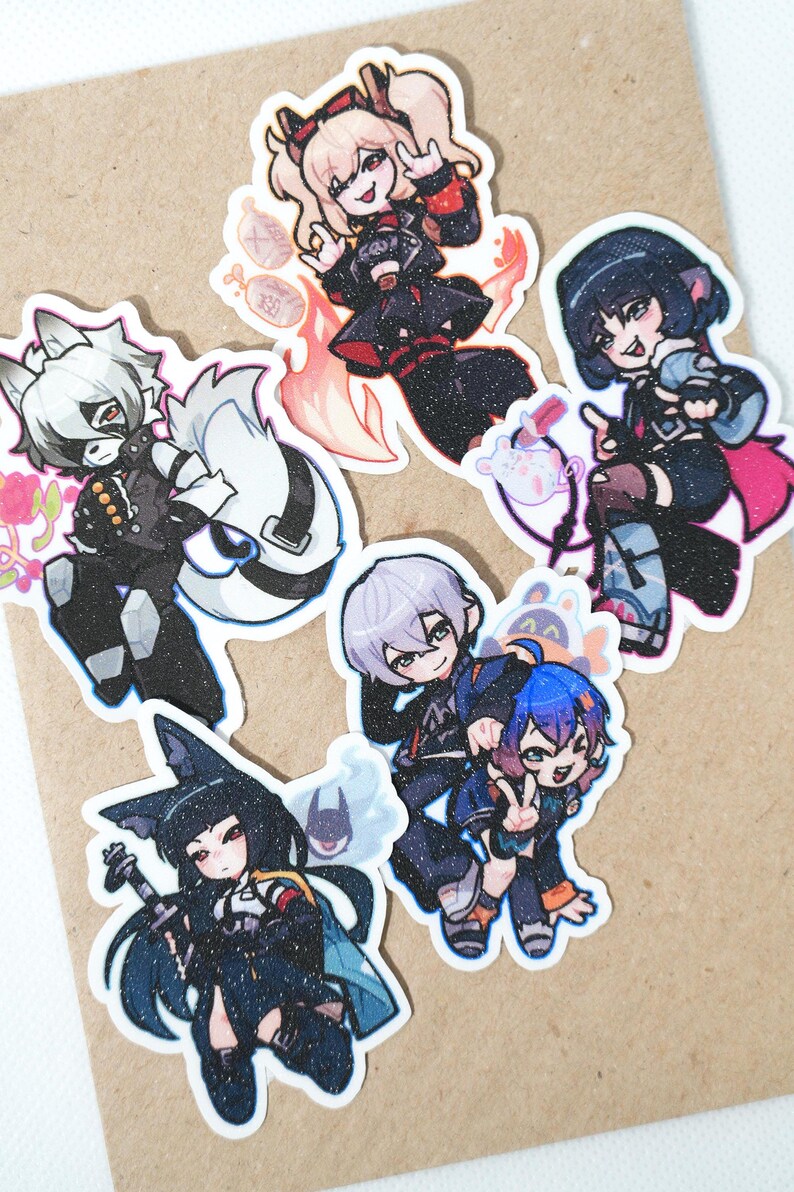 ZZZ Zenless Zone Zero Glitter Stickers | Phaeton, Wise, Belle, Eous ...