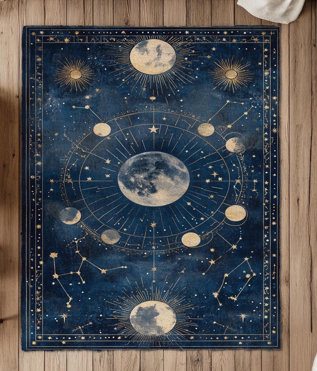 Night Sky Rug, Moon and Stars Pattern Rug, Stars Pattern Rug, Stars Rug ...