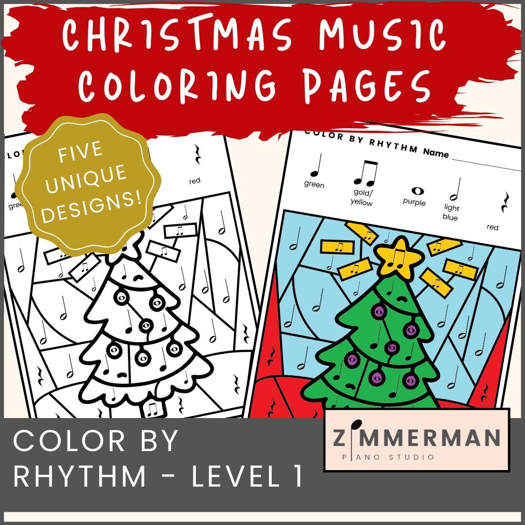 Christmas Winter Music Rhythm Coloring Pages - Etsy