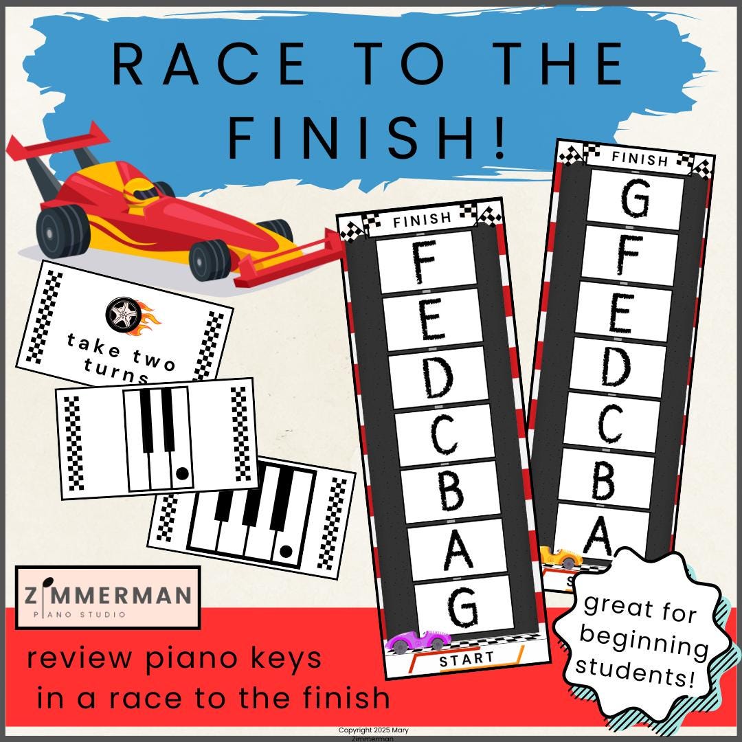 Race to the Finish! | A Music Note-naming Game - Etsy